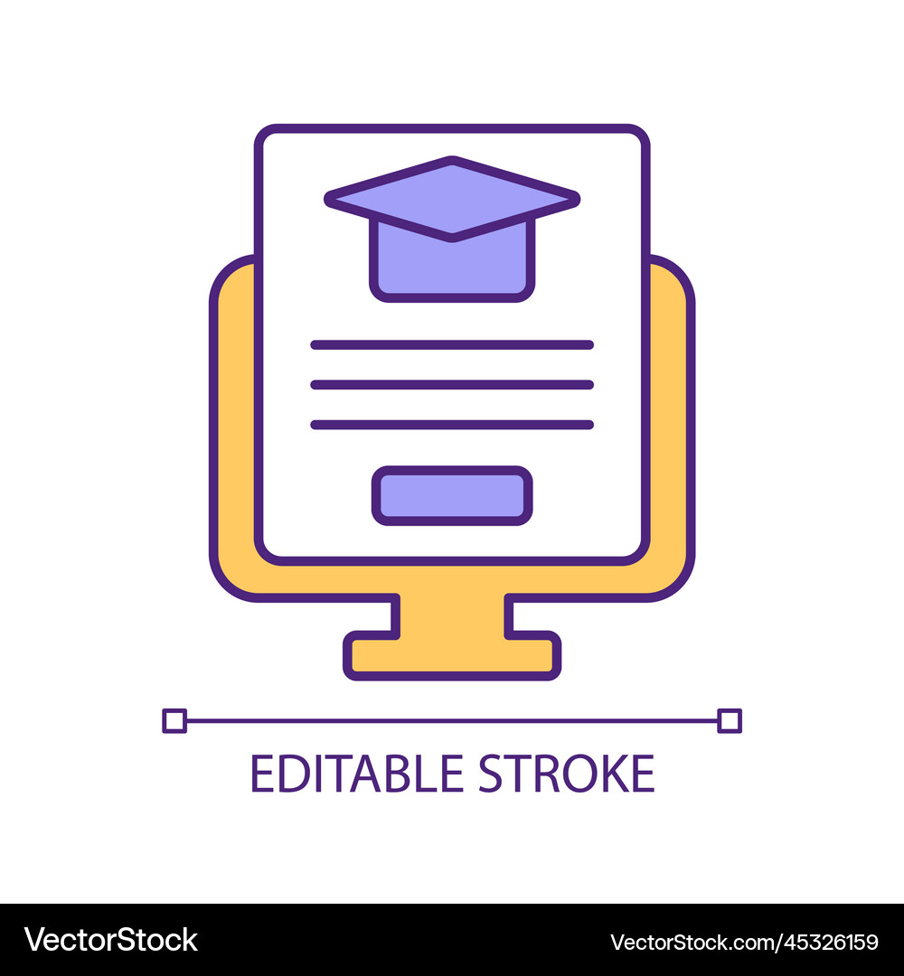 Elearning rgb color icon Royalty Free Vector Image