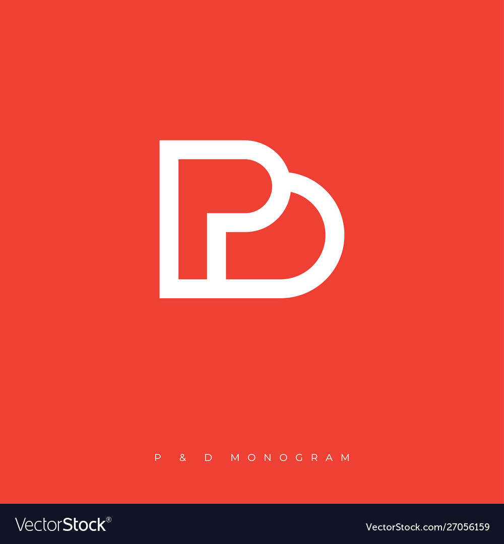Pd monogram Royalty Free Vector Image - VectorStock