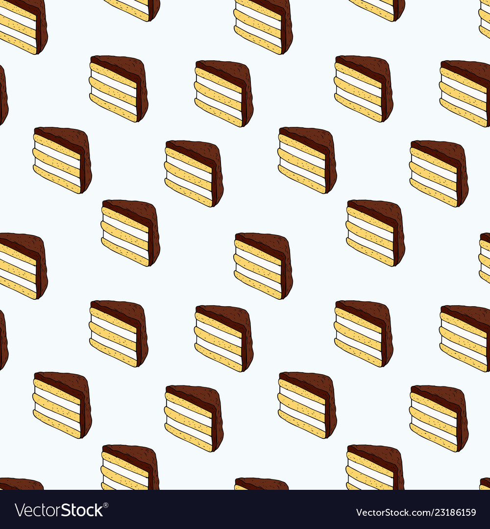 Seamless pattern of cakes Royalty Free Vector Image