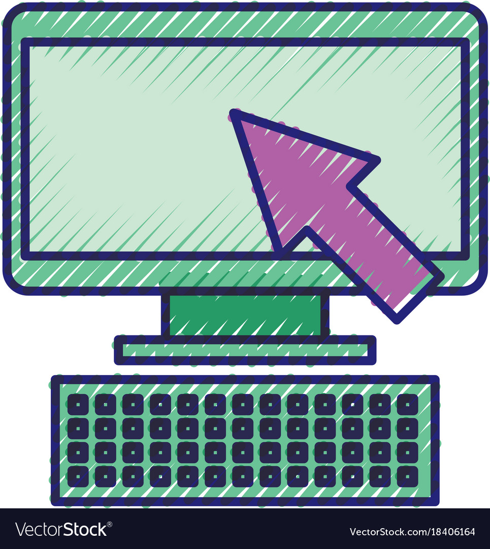 Computer device with arrow technology icon Vector Image