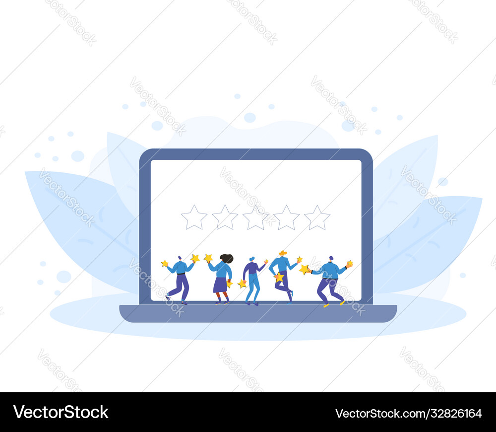 Feedback concept people with stars in their hands Vector Image