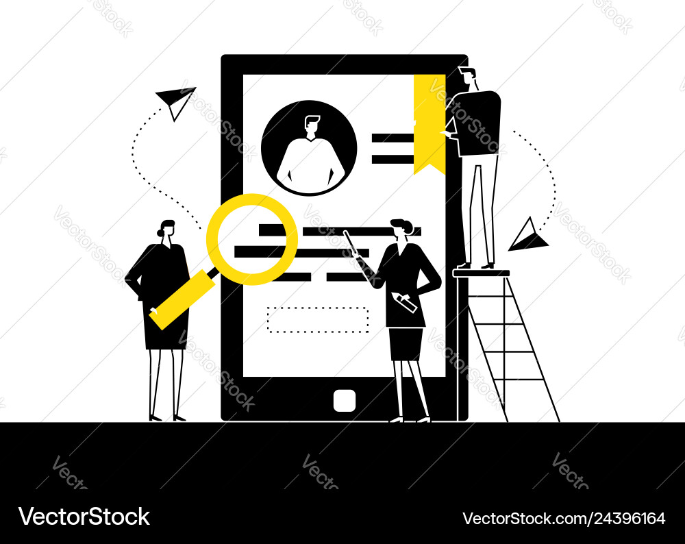 Hr management - flat design style Royalty Free Vector Image