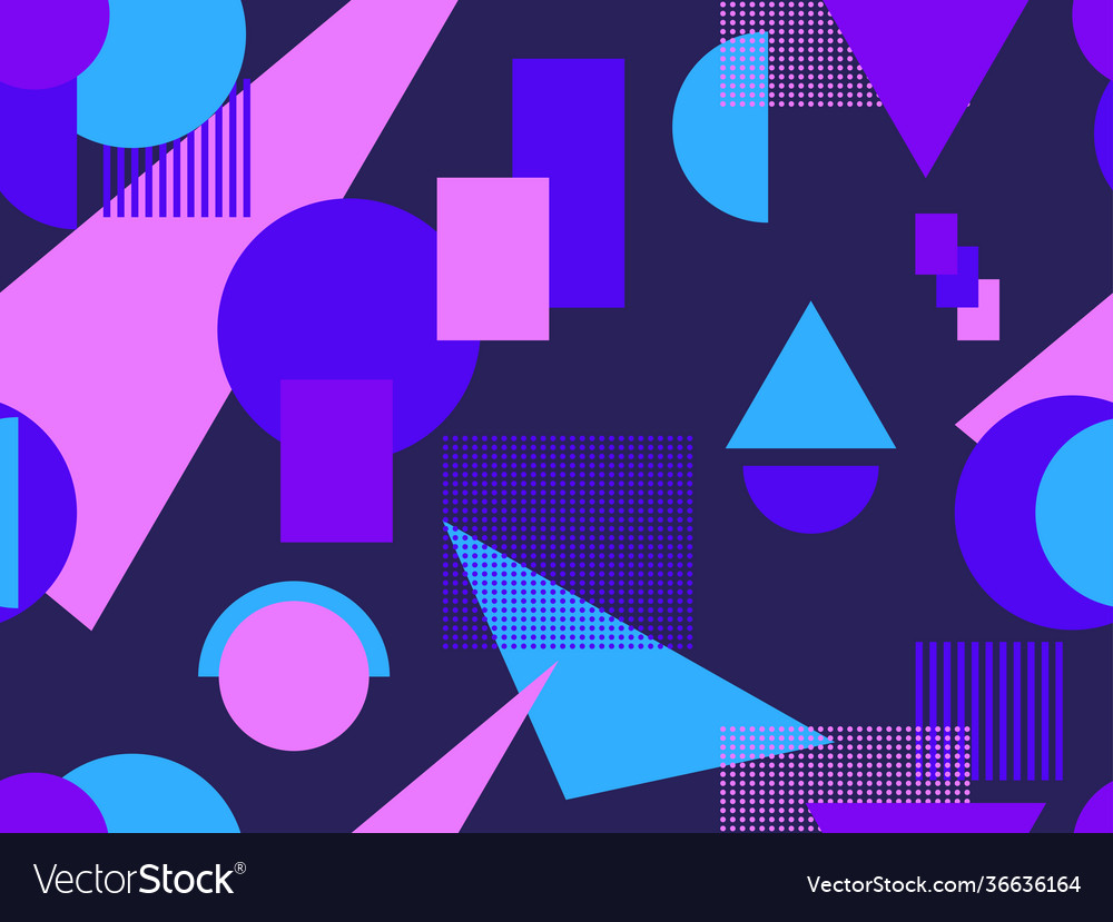 Memphis seamless pattern geometric elements Vector Image