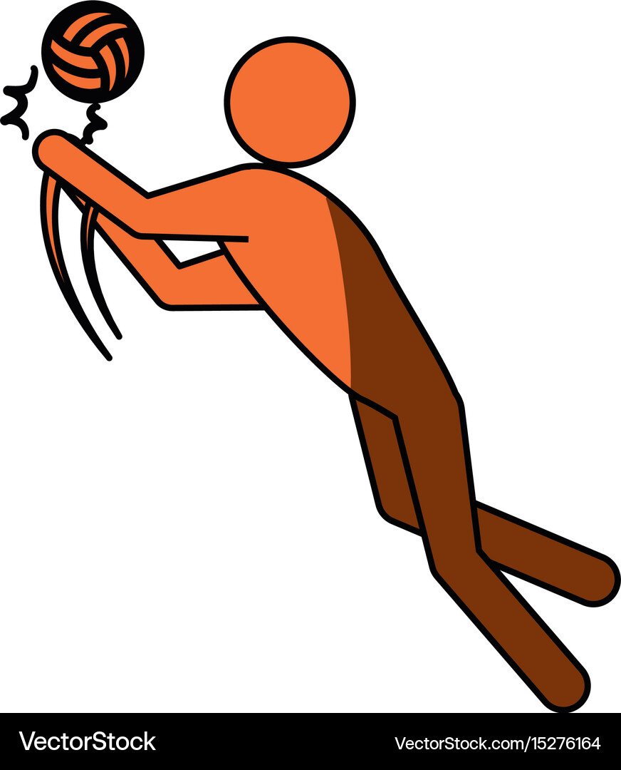Volleyball player pictograph Royalty Free Vector Image