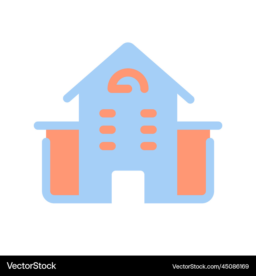 Apartments location flat color ui icon Royalty Free Vector