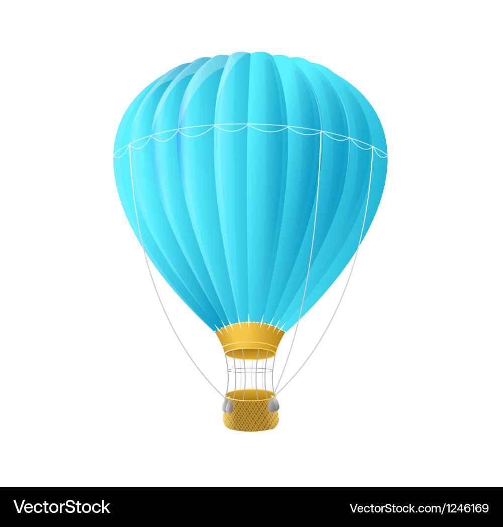 Blue air ballon isolated on white Royalty Free Vector Image