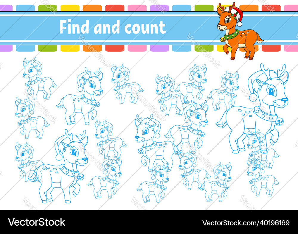 Find and count education developing worksheet Vector Image