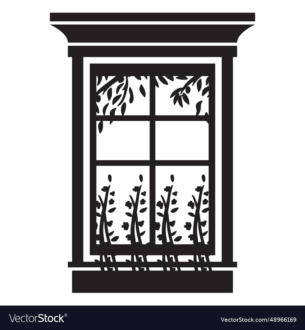 Rectangular window nature Royalty Free Vector Image