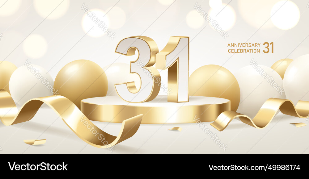 31st anniversary celebration background Royalty Free Vector
