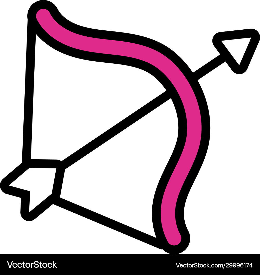 Arch and arrow line fill style Royalty Free Vector Image