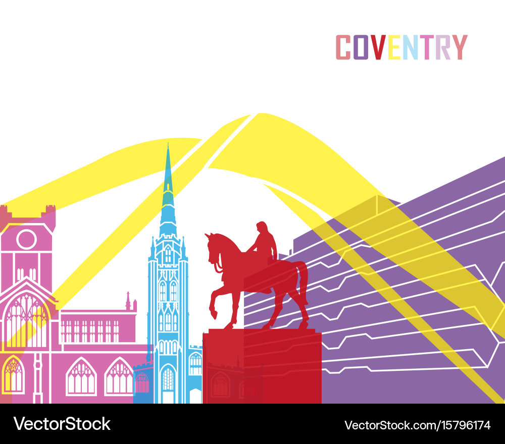 Coventry skyline pop Royalty Free Vector Image