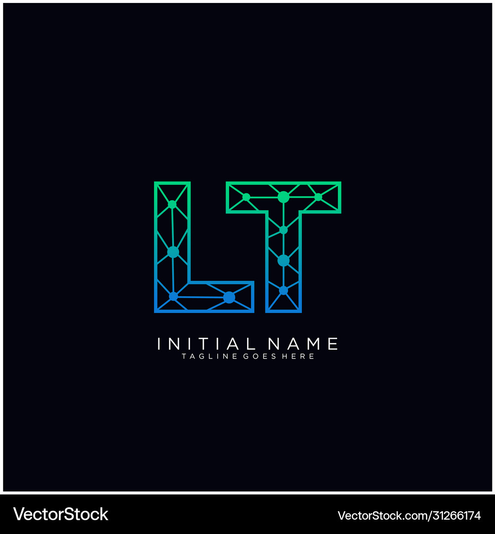 Lt letter logo icon design template elements Vector Image