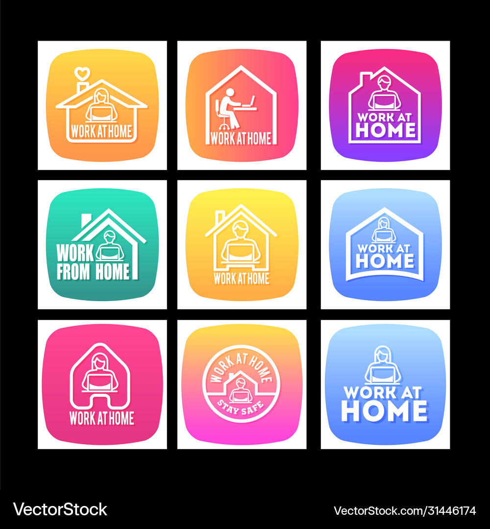 Work at home - stop covid-19 coronavirus spread Vector Image