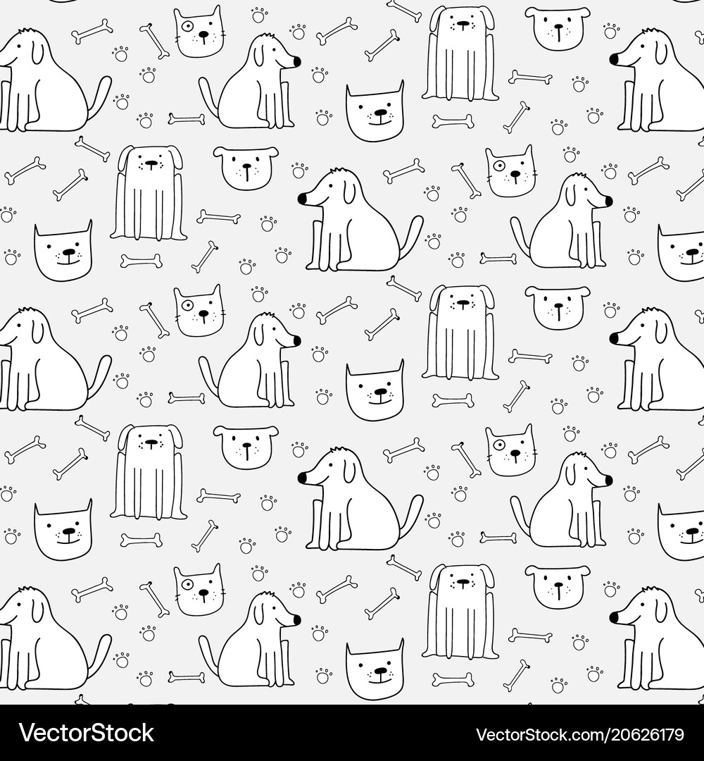 Cute Dog Pattern Background Royalty Free Vector Image