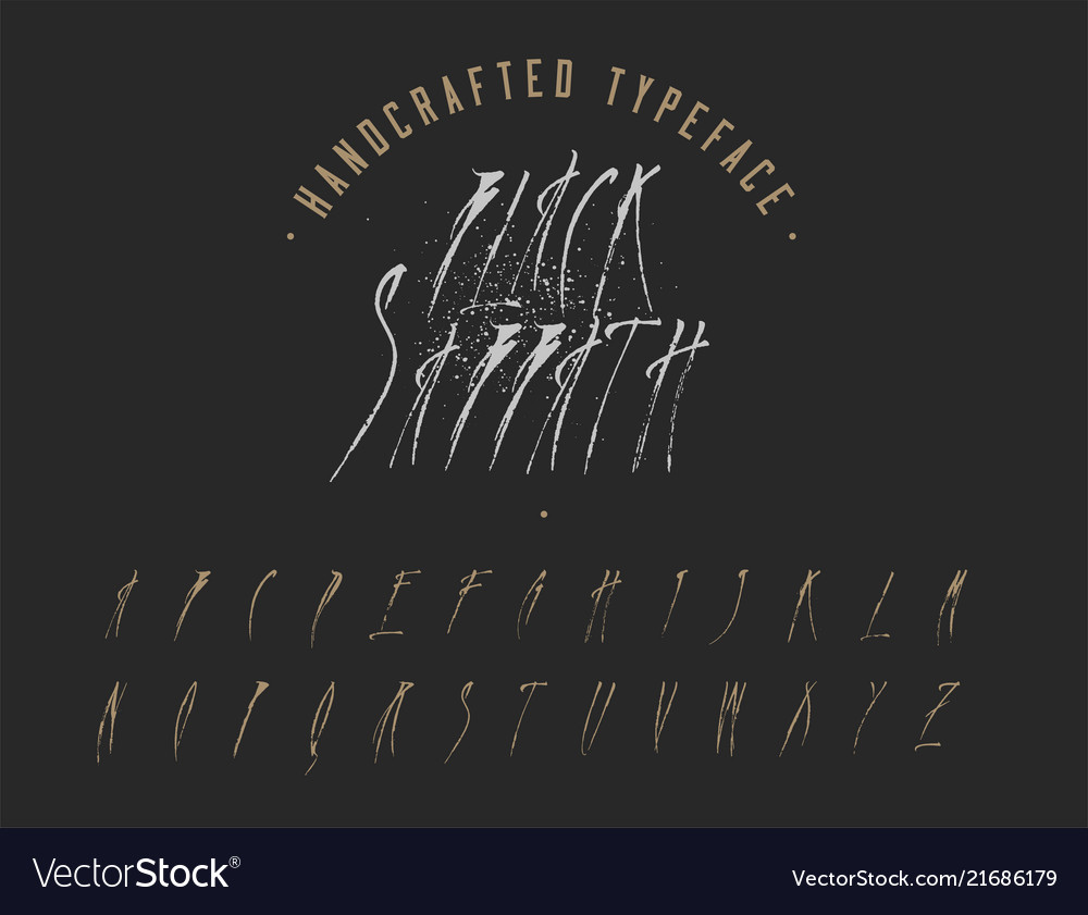 Handcrafted typeface Royalty Free Vector Image