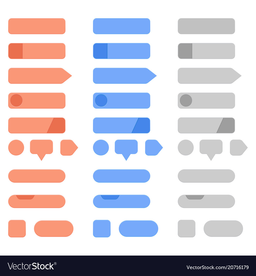 Interface menu buttons set collection of blank Vector Image