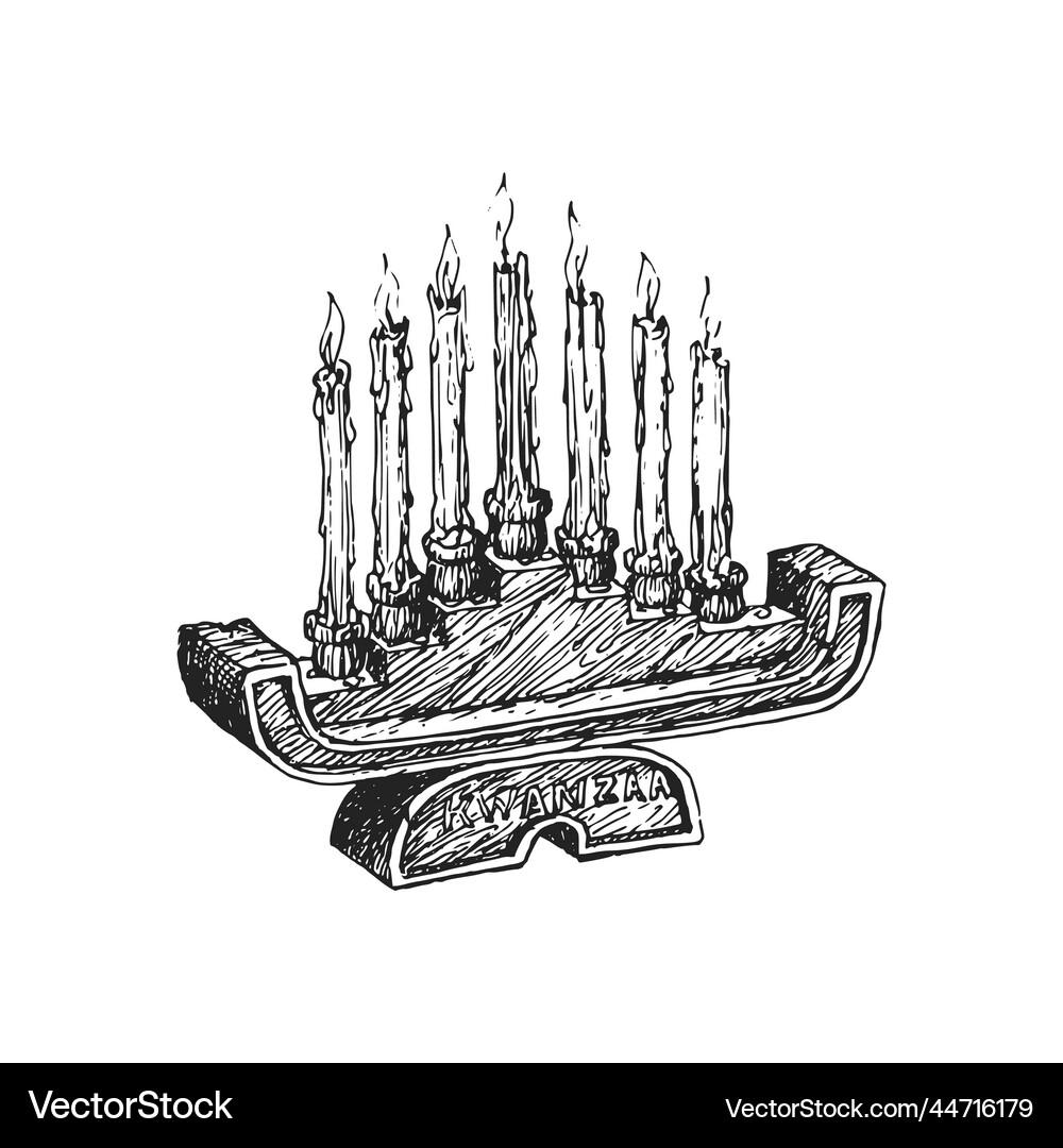 Kwanzaa background candle holder kinara Royalty Free Vector