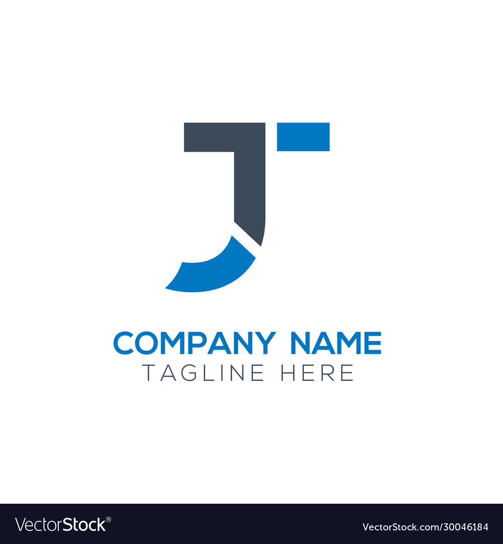 Creative letter jt logo design template initial Vector Image