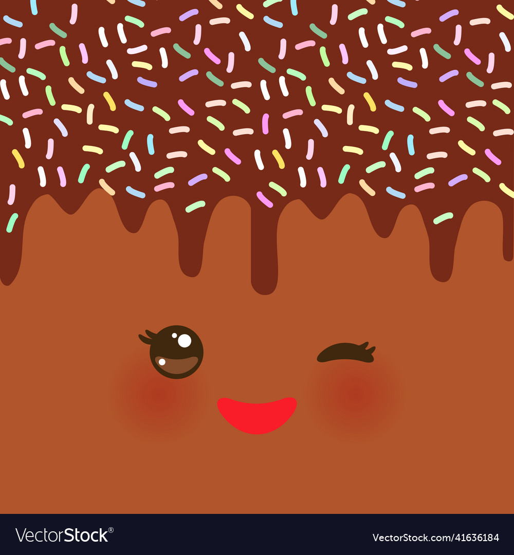 Dripping melted chocolate glaze with sprinkles Vector Image Dripping melted chocolate glaze with sprinkles Vector Image