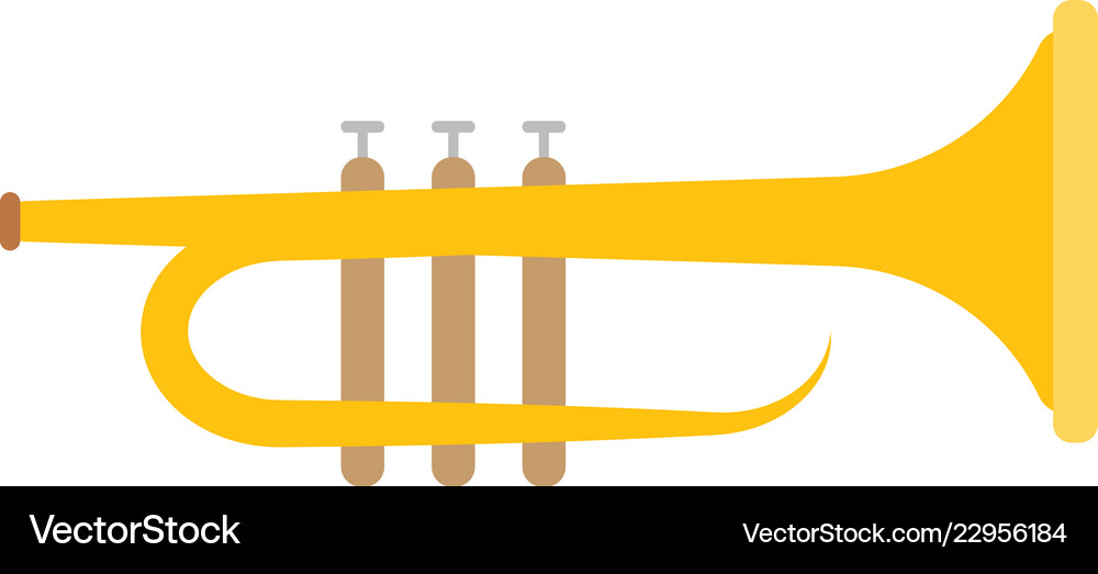 Trumpet yellow graphic design template Royalty Free Vector