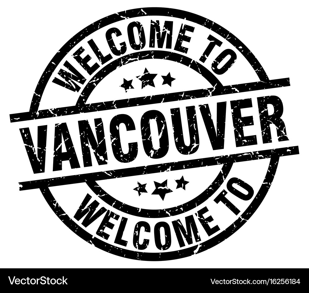 Welcome to vancouver black stamp Royalty Free Vector Image