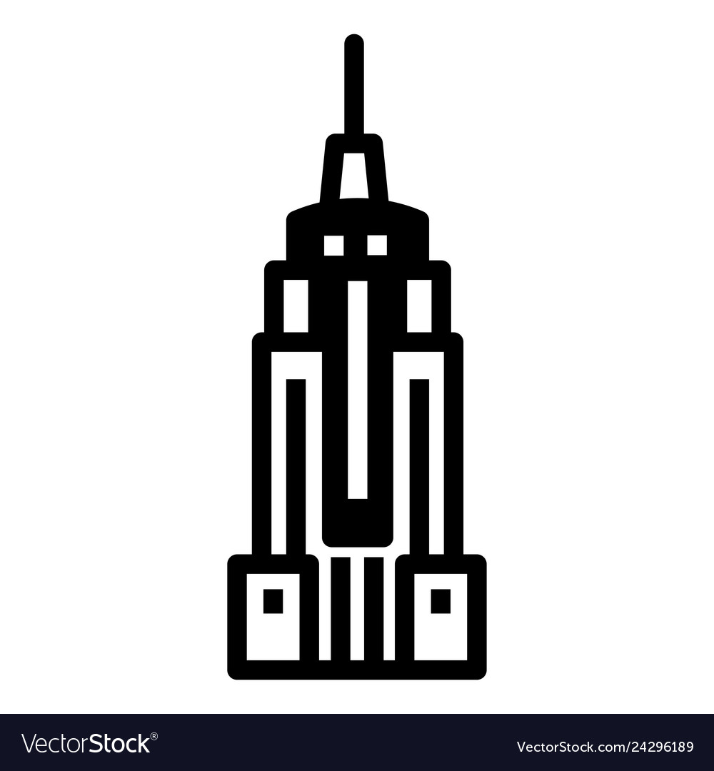 Empire state building solid Royalty Free Vector Image