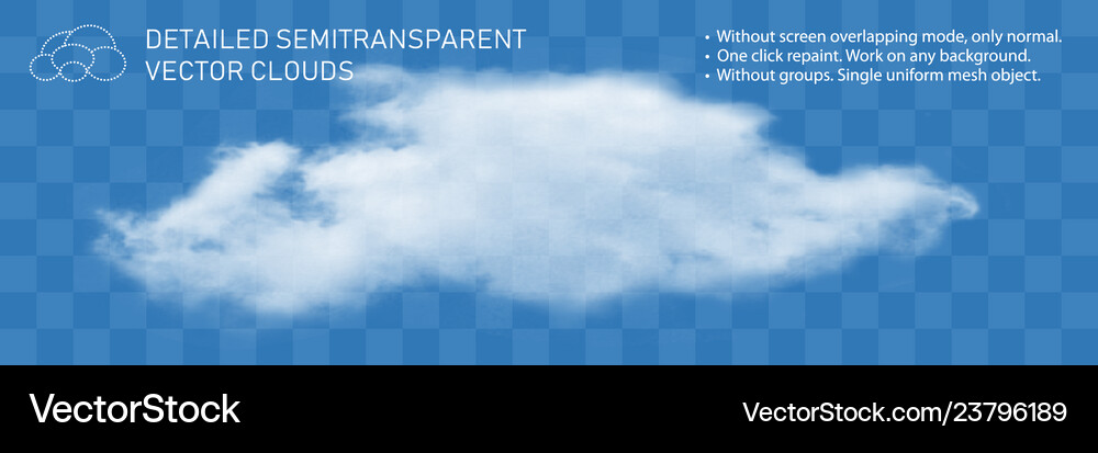 Fountain cloud realistic steam transparent flow Vector Image