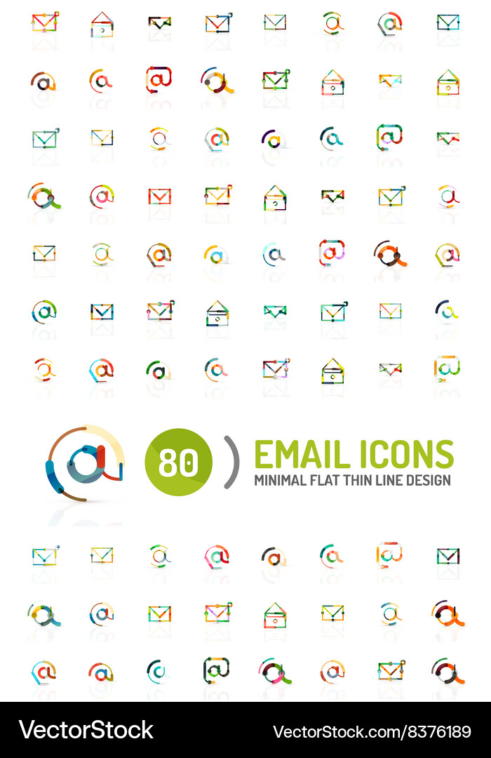 Mega set of email logos Royalty Free Vector Image