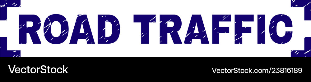 Scratched textured road traffic stamp seal inside Vector Image