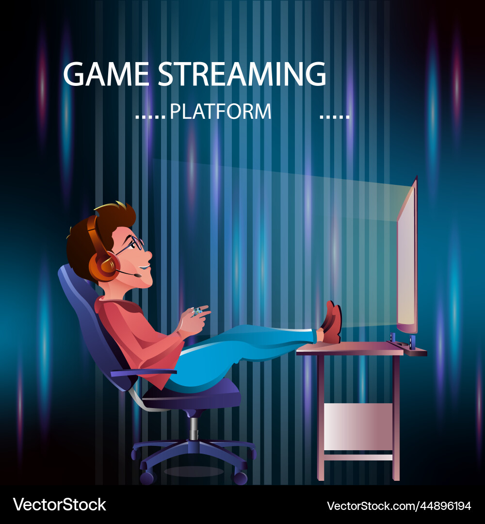 Banner design of game streaming platform Vector Image
