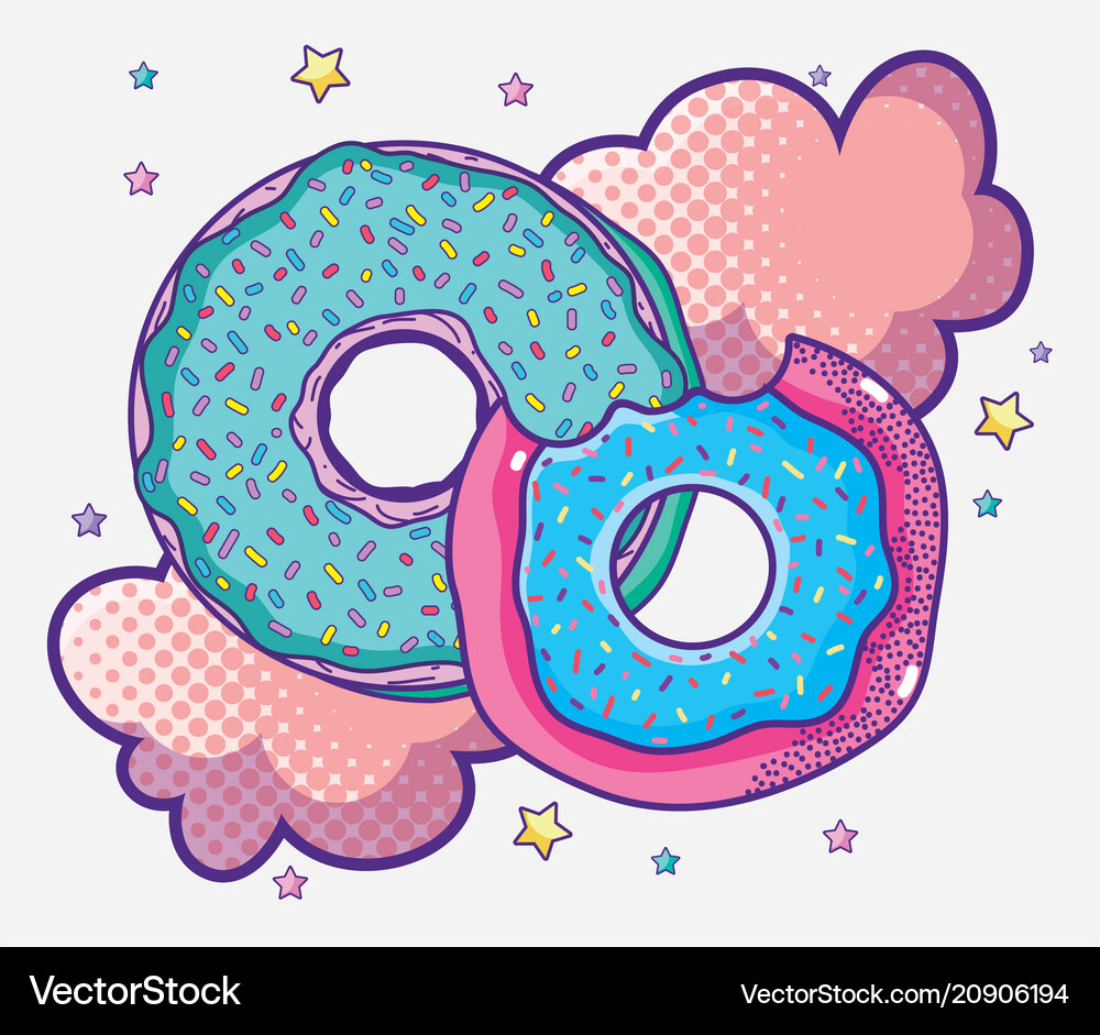 Delicious donut pop art Royalty Free Vector Image