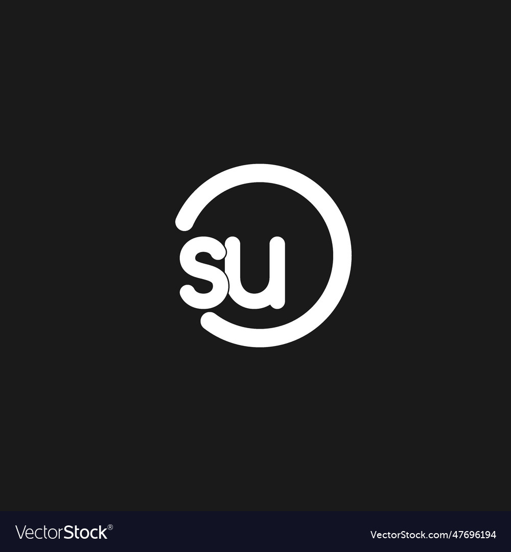 Initials su logo monogram with simple circles Vector Image