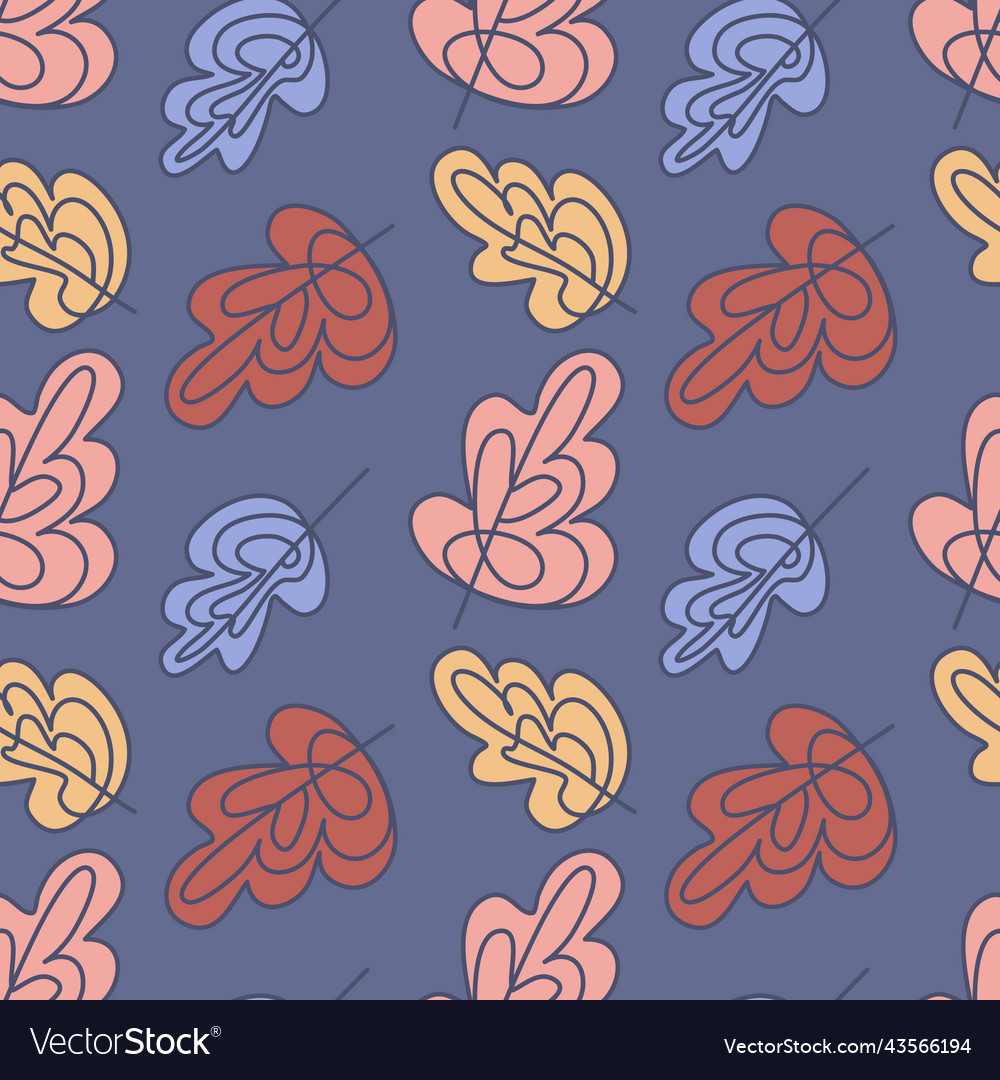Pink red autumn leaf seamless pattern Royalty Free Vector Pink red autumn leaf seamless pattern Royalty Free Vector