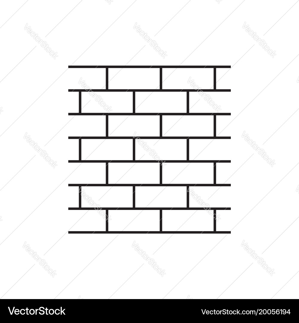 Wall brick icon in flat style isolated on white Vector Image