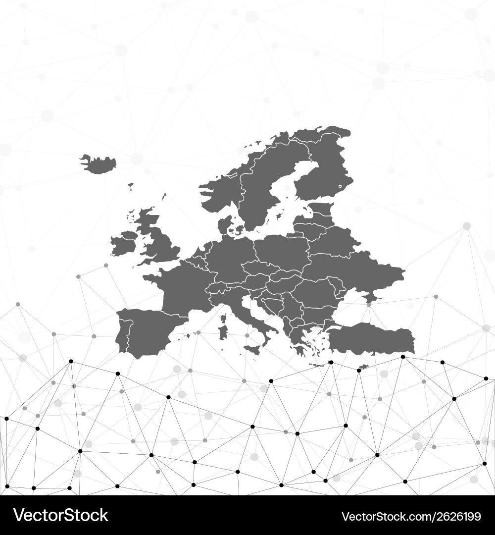 Europe map background for communication Royalty Free Vector