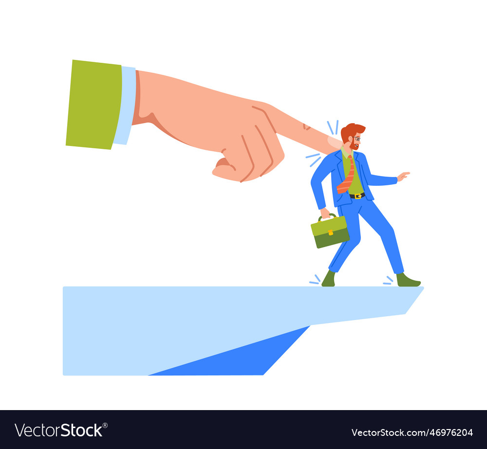 Business concept of downsizing portrayed as large Vector Image Business concept of downsizing portrayed as large Vector Image