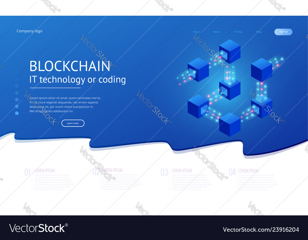 Isometric concept of quantum computers blockchain Vector Image