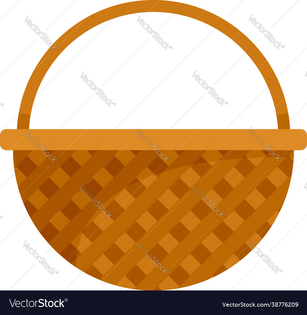 Container Wicker Icon Flat Isolated Royalty Free Vector