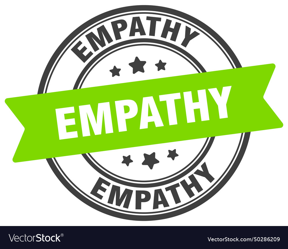 Empathy stamp label on transparent Royalty Free Vector Image