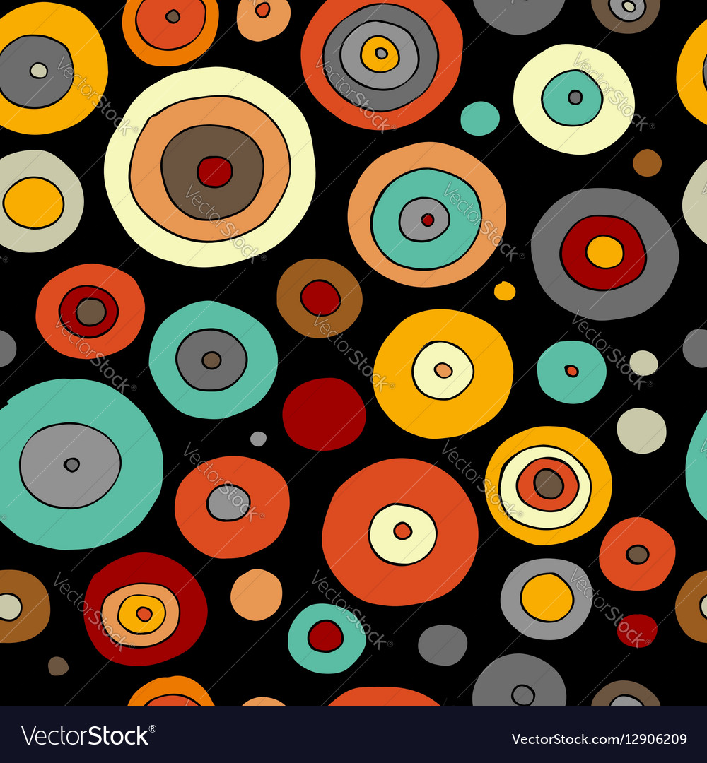Funny circles colorful seamless pattern for your Vector Image