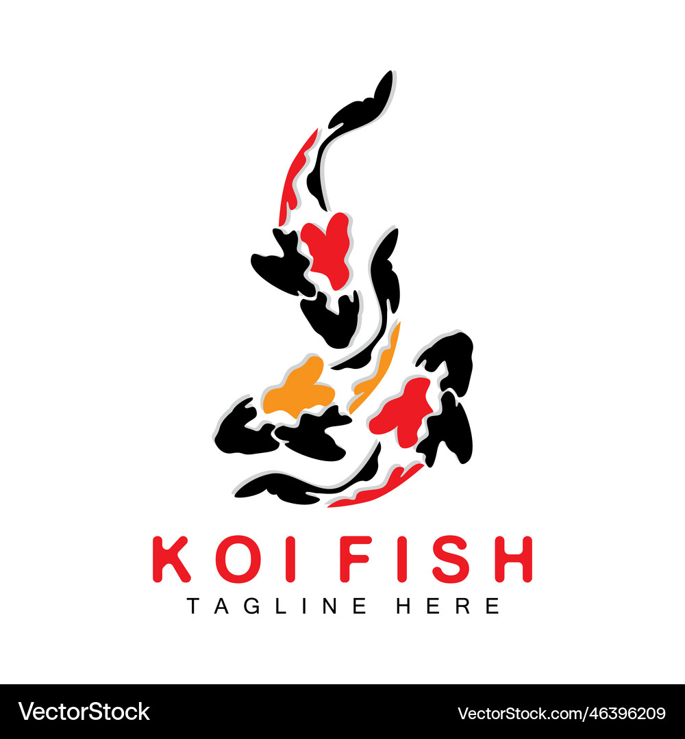 Koi fish logo design chinese lucky and triumph Vector Image