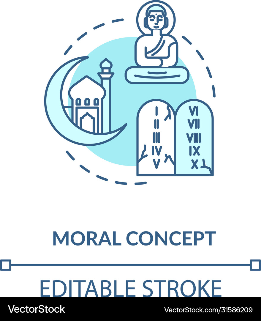 Moral turquoise concept icon Royalty Free Vector Image