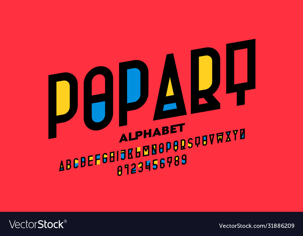 Pop art style font Royalty Free Vector Image - VectorStock Pop art style font Royalty Free Vector Image - VectorStock