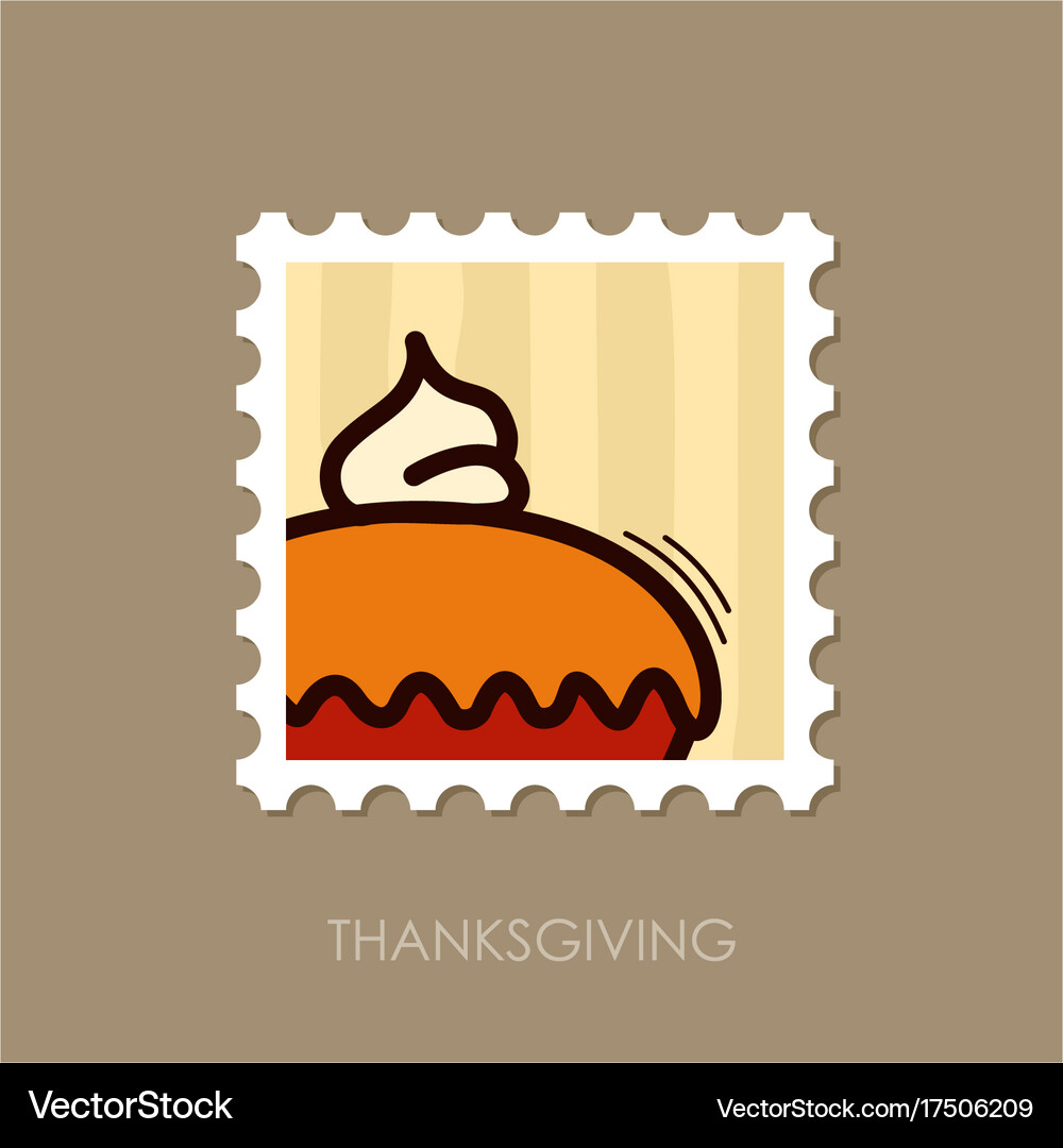 Thanksgiving pie stamp harvest Royalty Free Vector Image