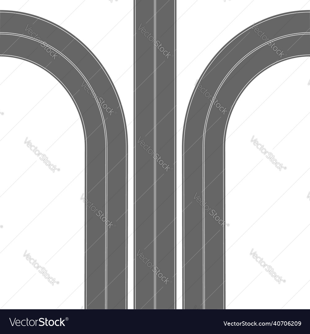 Tree parallel roads overhead view straight Vector Image
