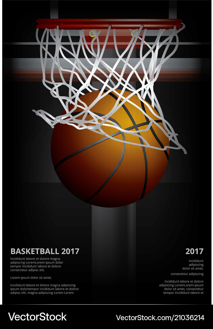 Basketball poster advertising Royalty Free Vector Image