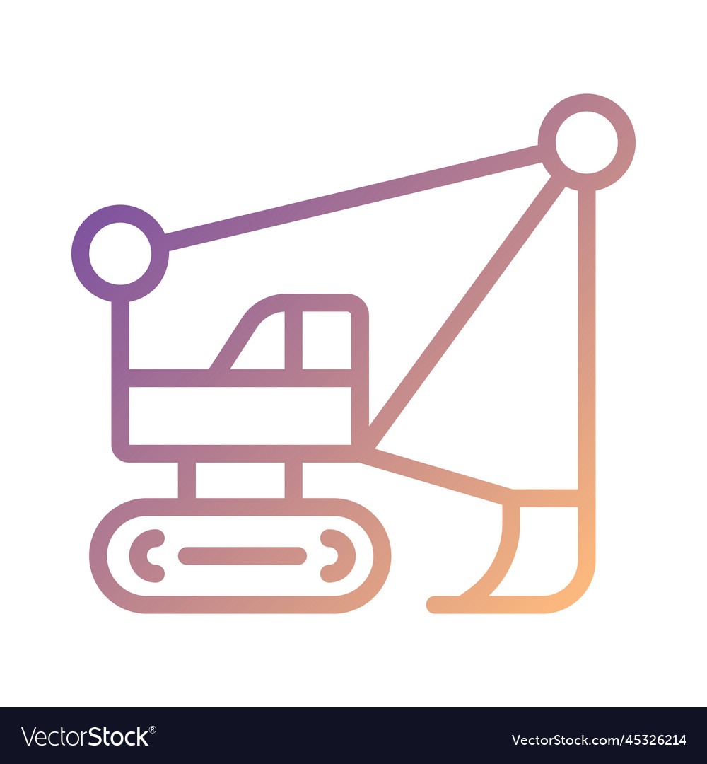 Dragline excavator pixel perfect gradient linear Vector Image Dragline excavator pixel perfect gradient linear Vector Image