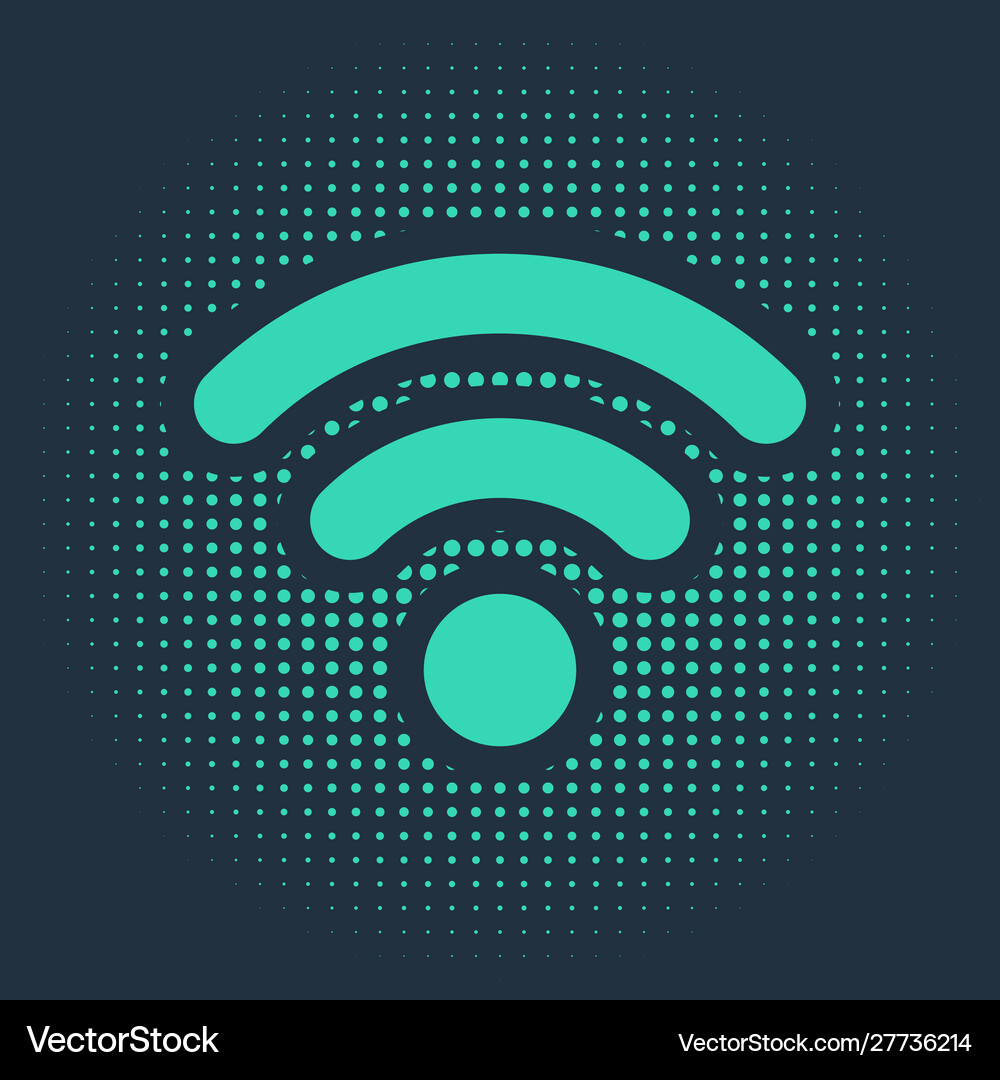 Green wi-fi wireless internet network symbol icon Vector Image