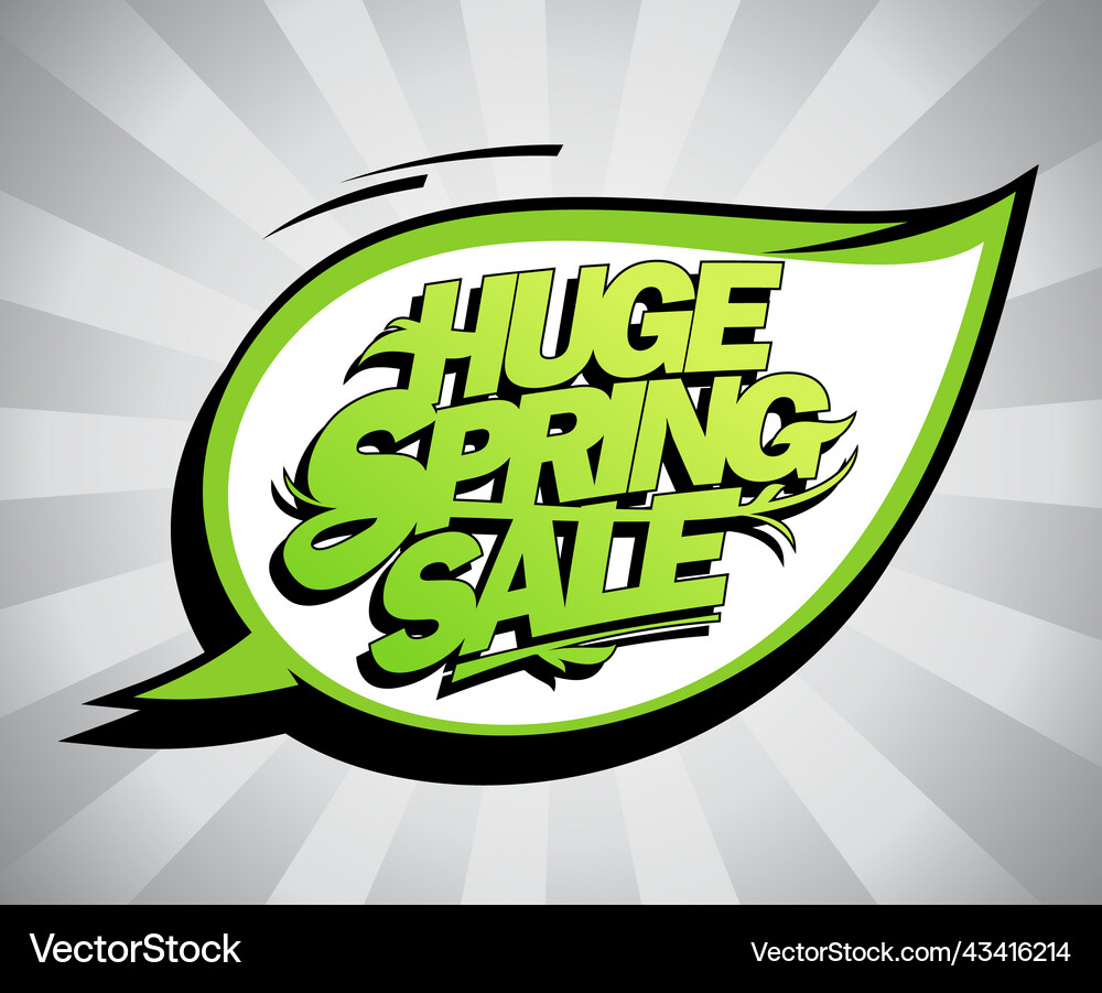 Huge spring sale poster Royalty Free Vector Image