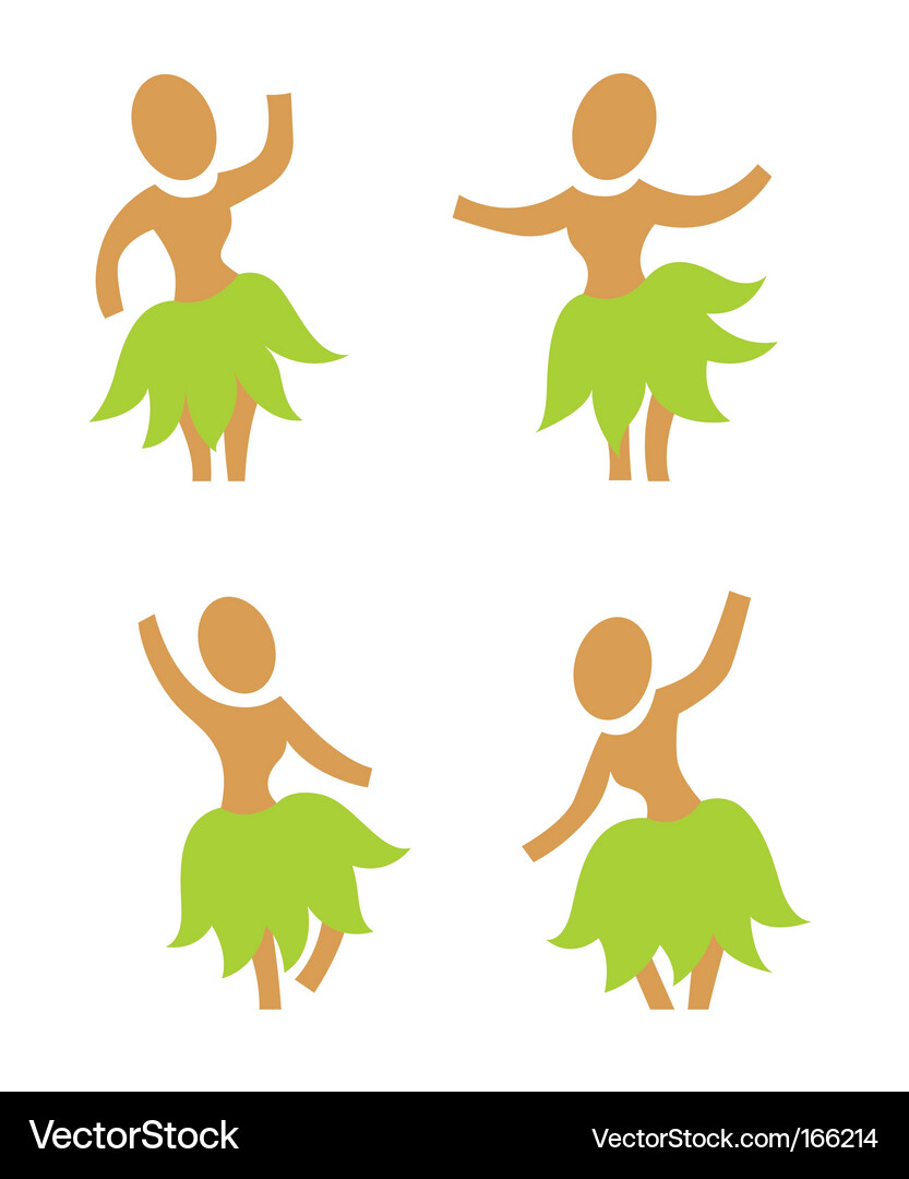 Hula dancers Royalty Free Vector Image - VectorStock